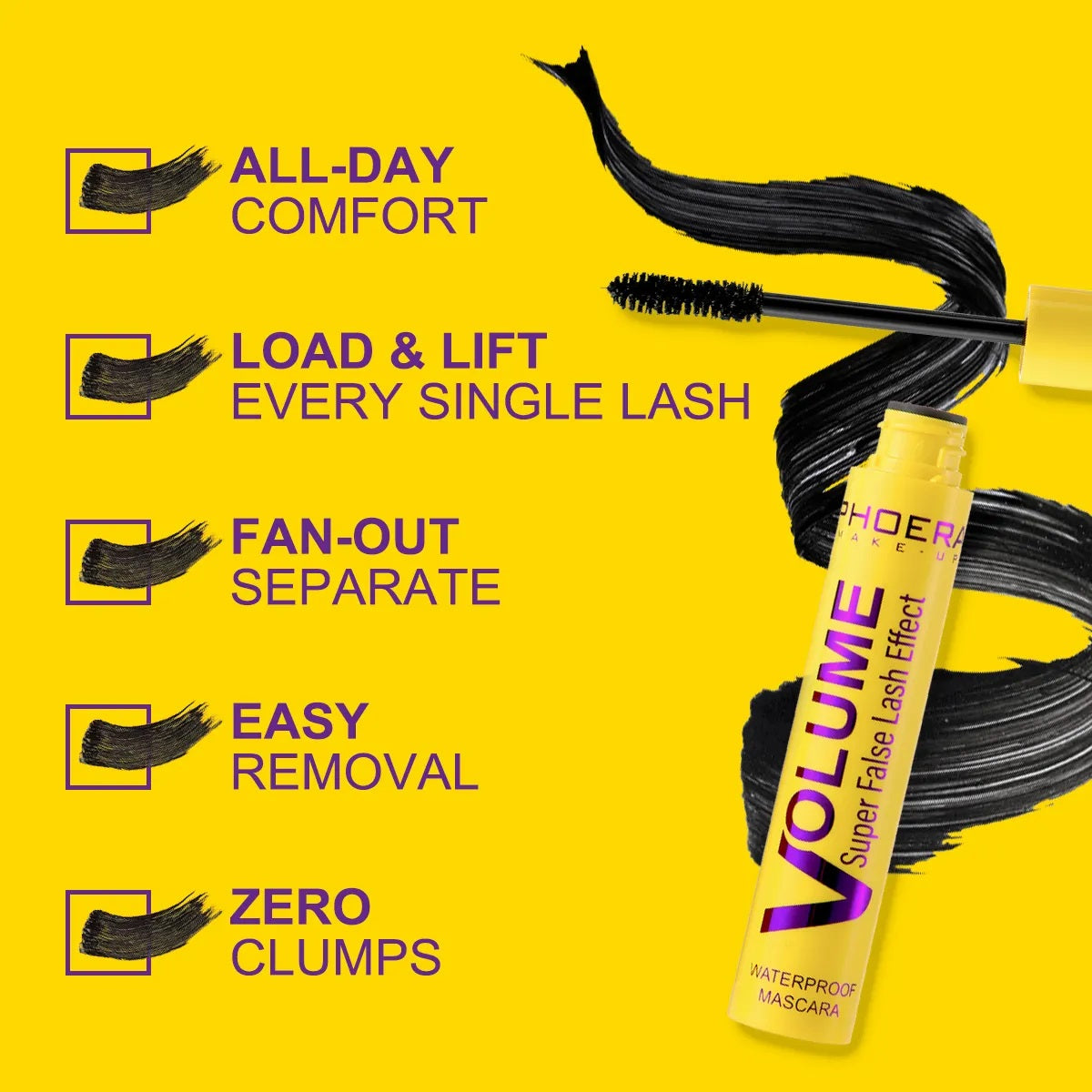 Phoera Volumizing Waterproof Fiber Mascara – Makeover Centre Shopping